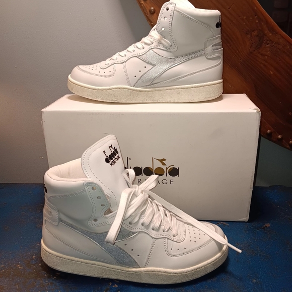 Diadora | Shoes | Diadora White Hightop Sneakers | Poshmark